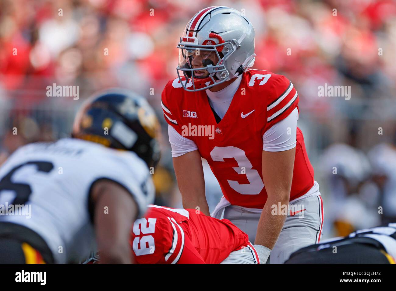 Ohio State quarterback Lincoln Kienholz plays against Grambling State ...