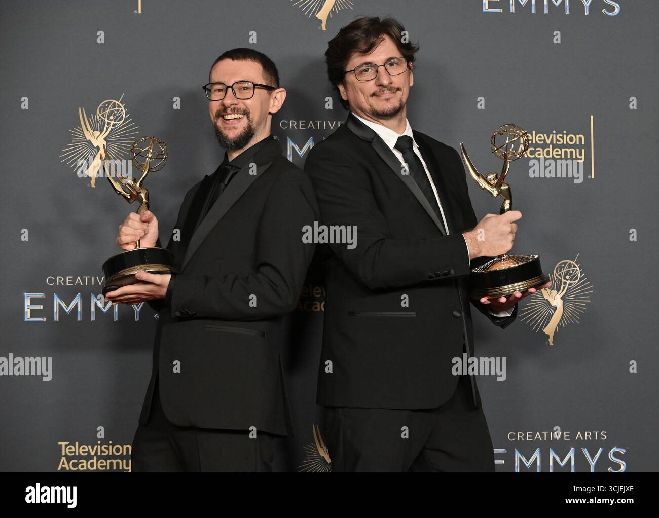 Gigi Cavenago and Eric Kissack in the pressroom at the 2025 Creative ...