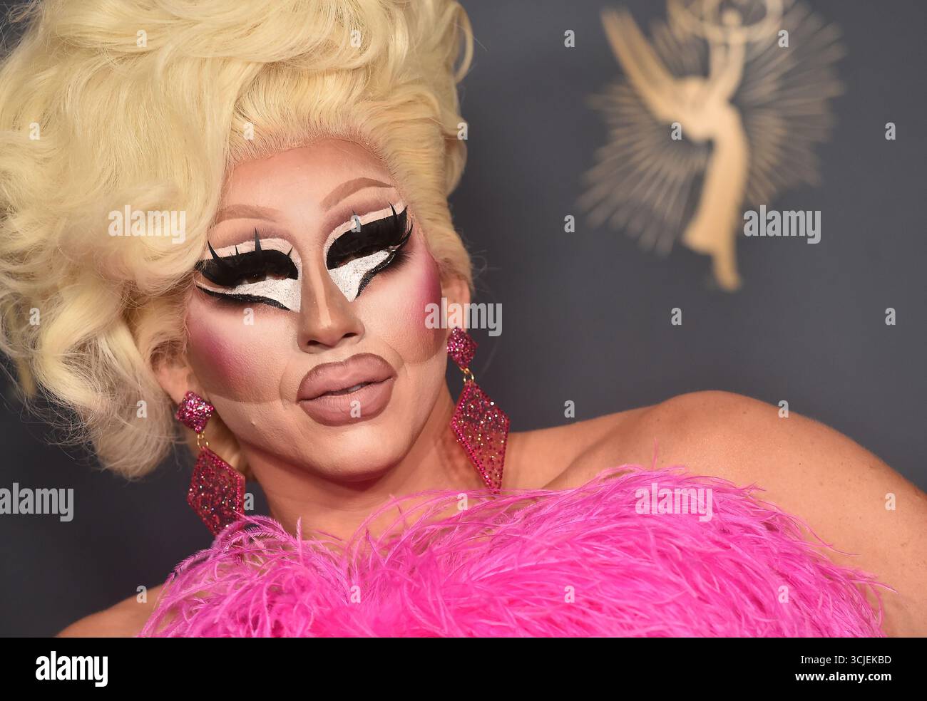 Trixie Mattel in the pressroom at the 2025 Creative Arts Emmy Awards at ...