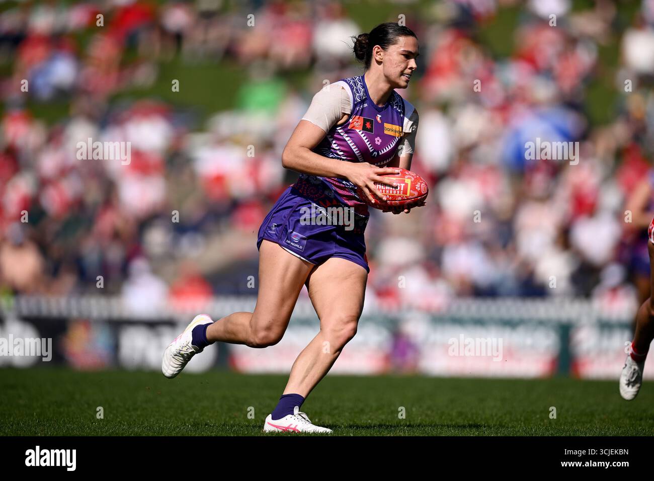 Tunisha Kikoak of the Dockers controls the ball during the AFLW Round 4 ...