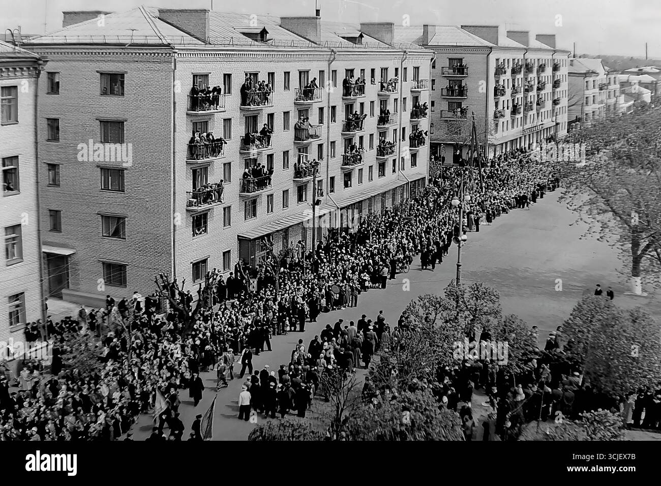 A large-scale holiday demonstration (May Day or Victory Day) on Lenin ...