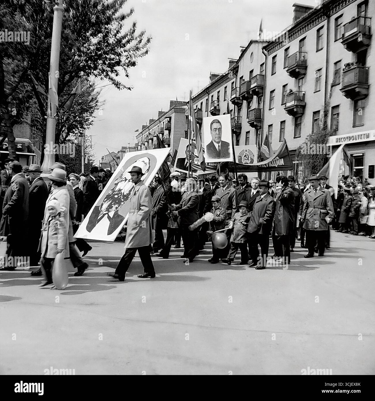 A festive demonstration of workers on Lenin Street (now Universytetska ...