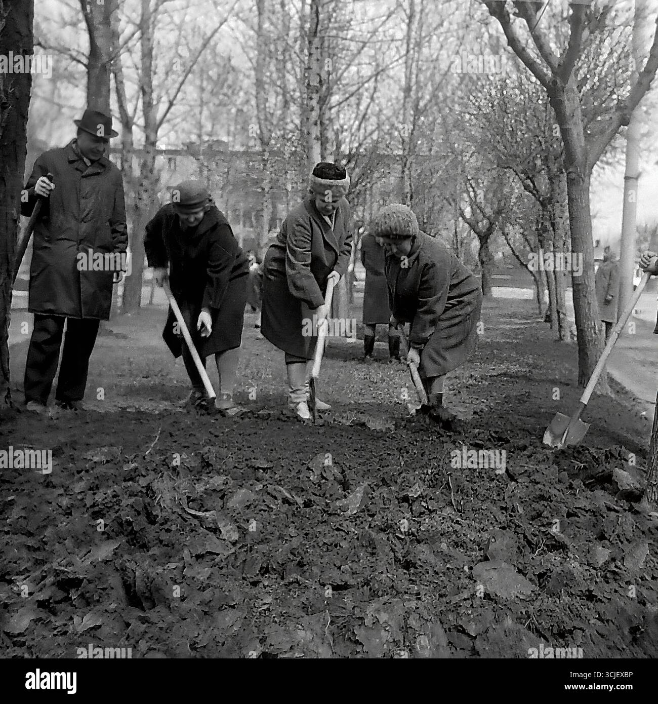 A spring Subbotnik (community work day) in Slavyansk in the second half ...