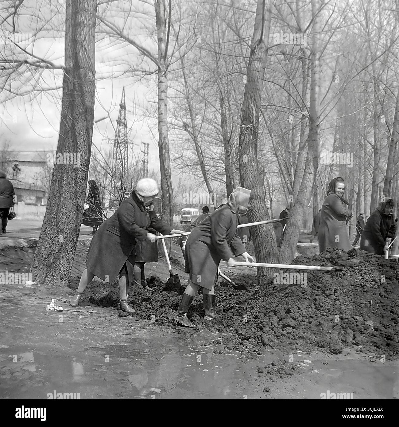 A spring Subbotnik (community work day) in Slavyansk in the second half ...