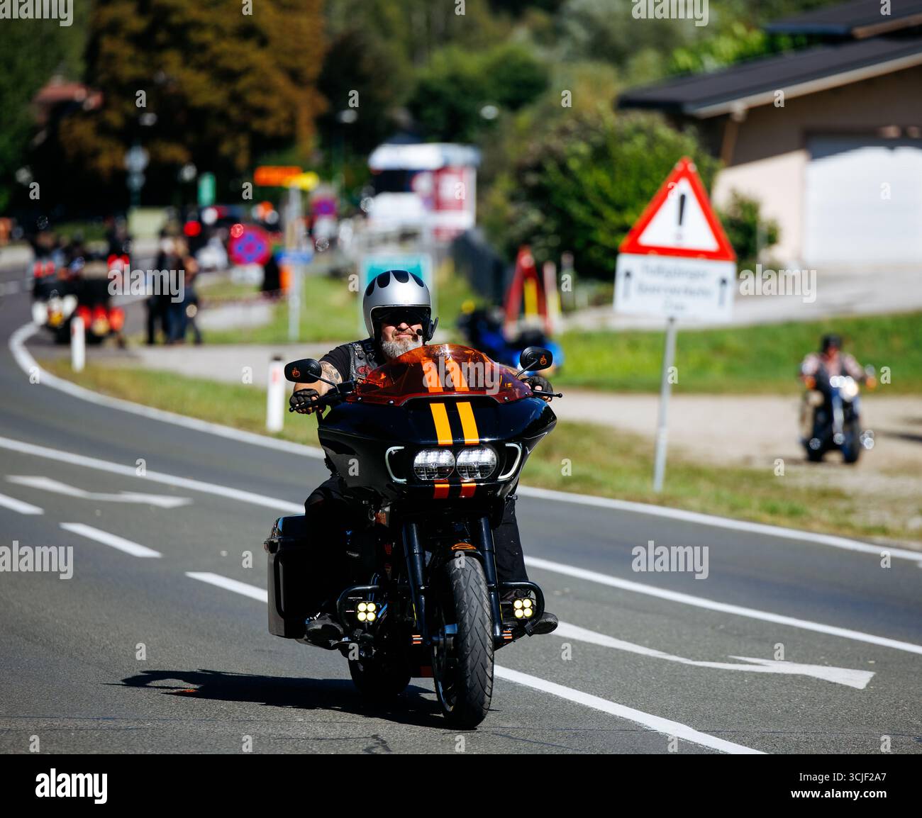 Faaker See, Austria - September 01, 2025: Harley-Davidson rider ...