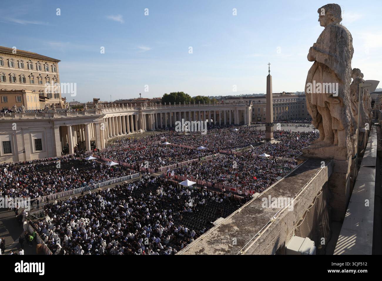 Vatican City, Italy, September 7, 2025: The square filled with faithful ...
