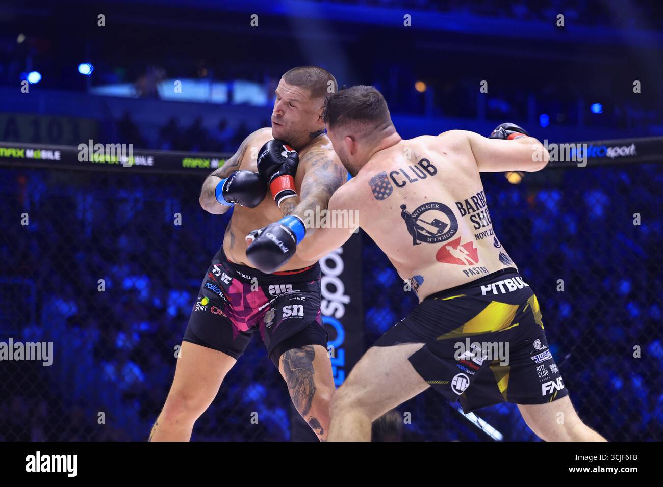 Francisco Barrio of Croatia fights Vaso Bakocevic of Montenegro in extreme boxing catchweight ...