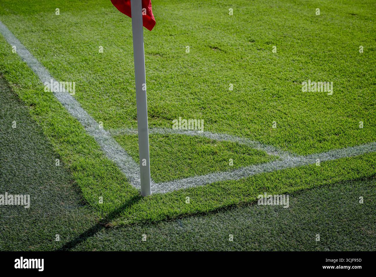 Corner post in a soccer stadium Salzburg Stadium Salzburg Austria Stock ...