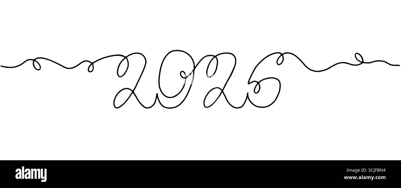 2026 one continuous line Stock Vector Images - Alamy