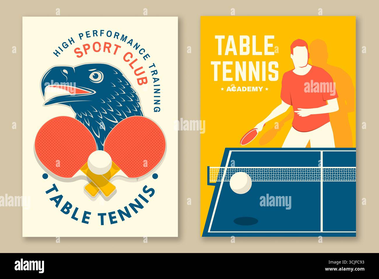 Set of Table tennis poster, banner, magazine template with ping pong ...