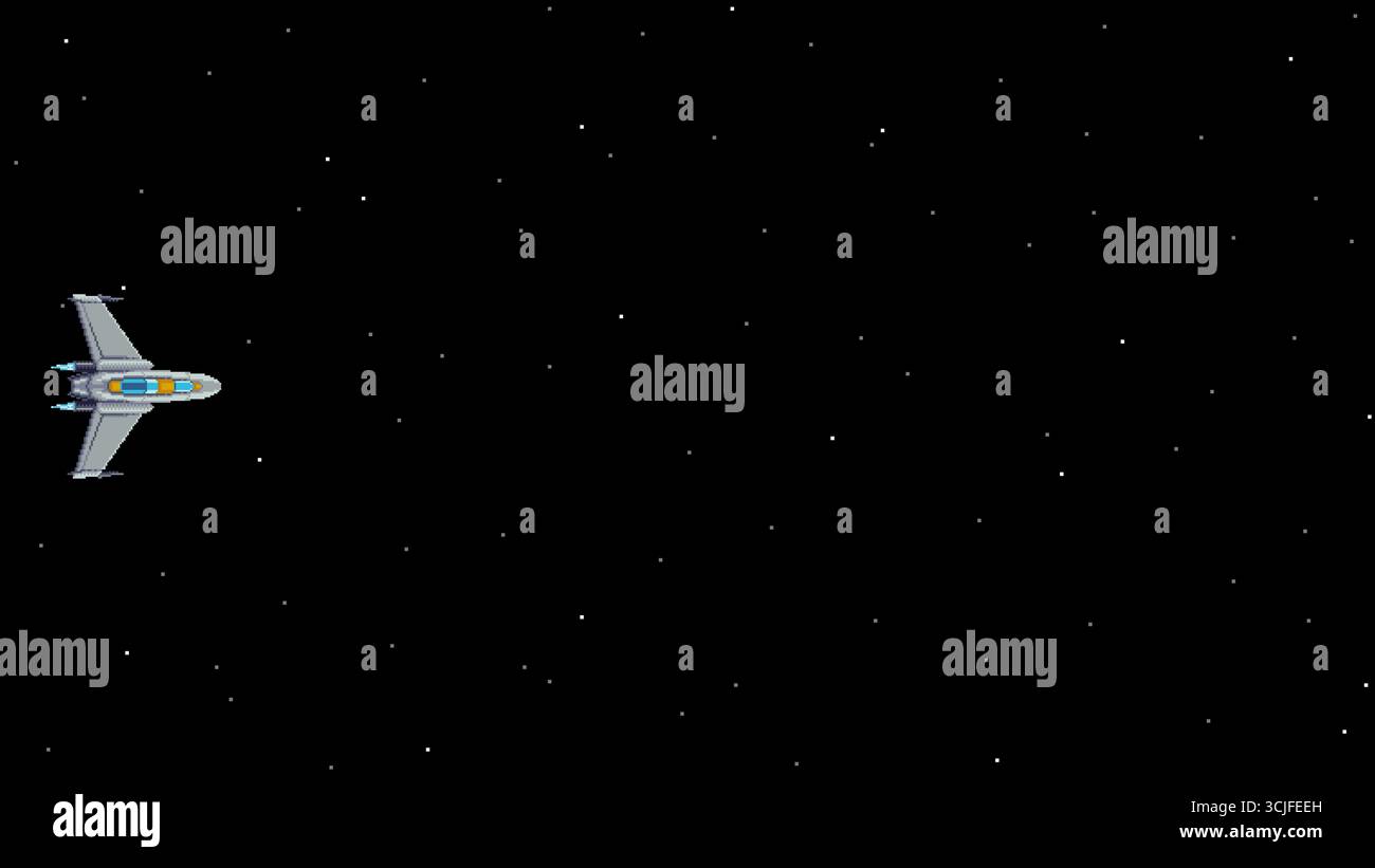 Starship in starry galaxy Stock Vector Images - Alamy