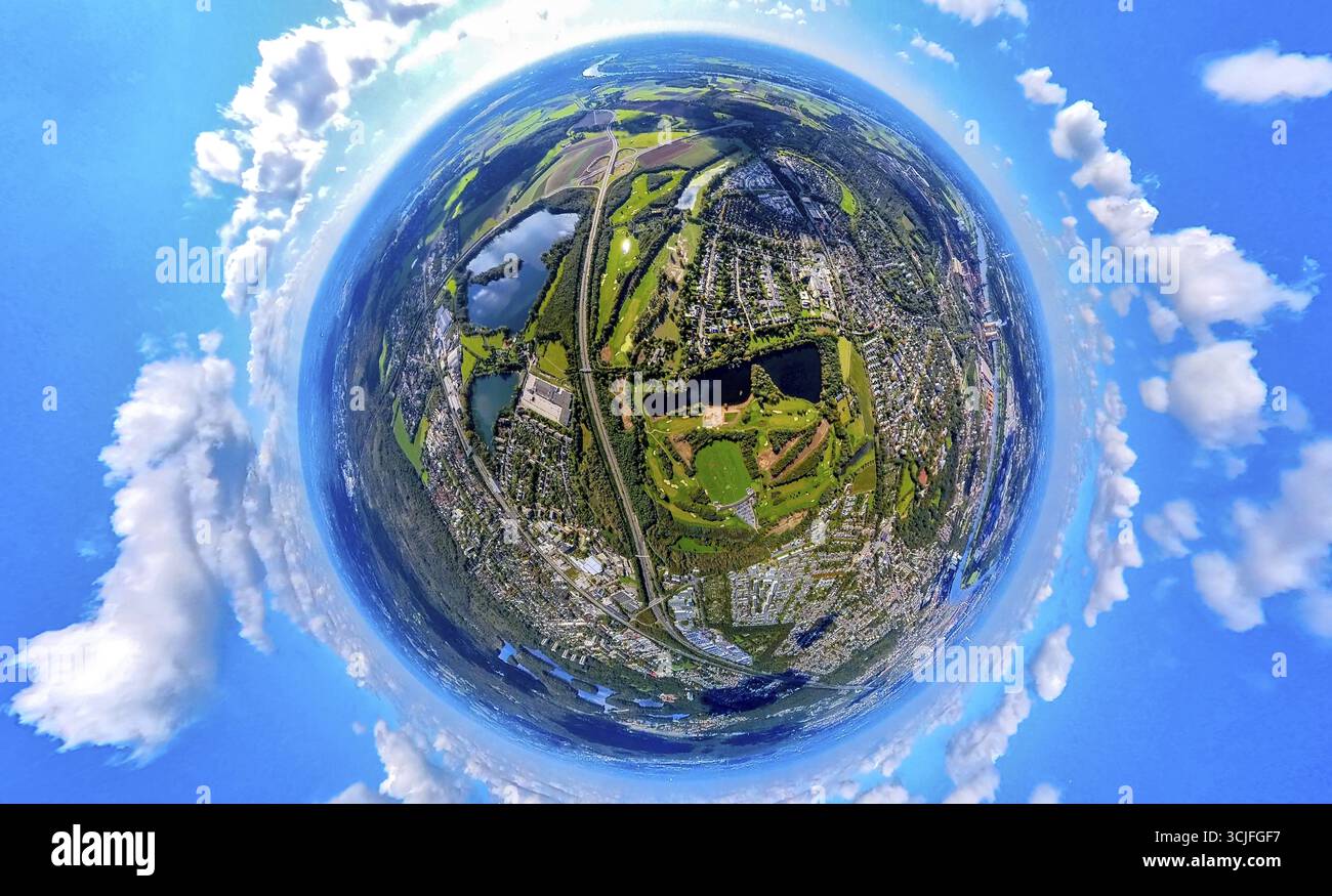 Aerial view, Golf and More, golf course golf meadow Huckingen with ...