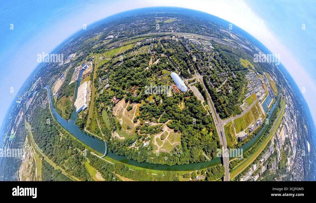 Aerial view, ZOOM Erlebniswelt Zoo, silver event hall Ryokan, federal ...