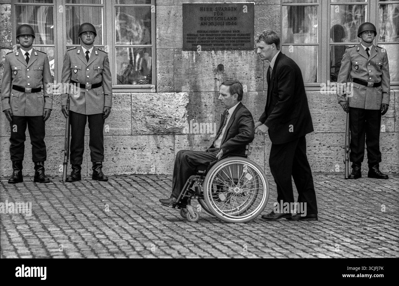 Germany, Berlin, 20 July 1992, Wolfgang Schaeuble, in wheelchair ...