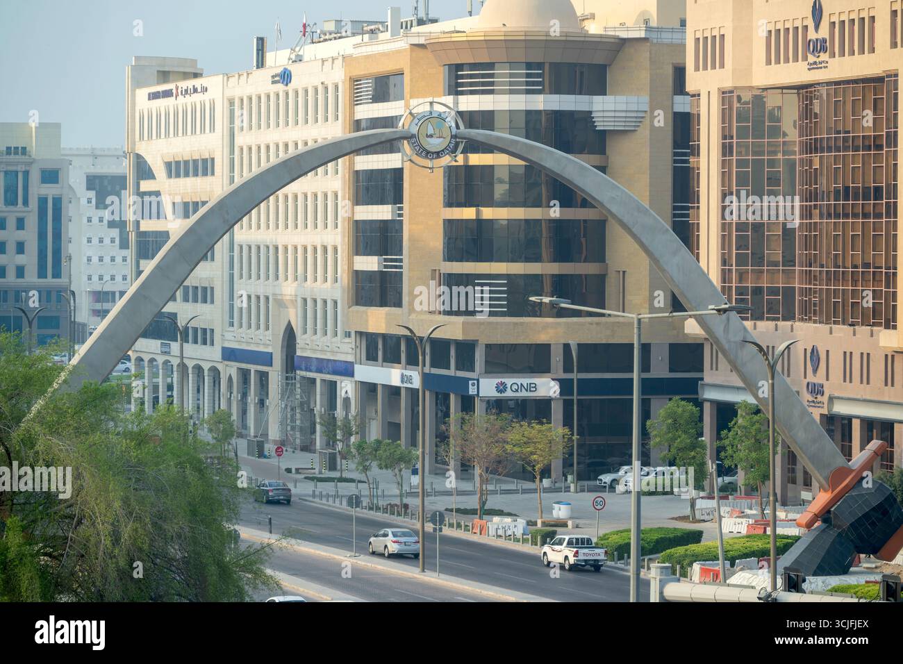 Doha, Qatar - August 30, 2025: QNB Bank building Grand Hammad Doha Bank ...