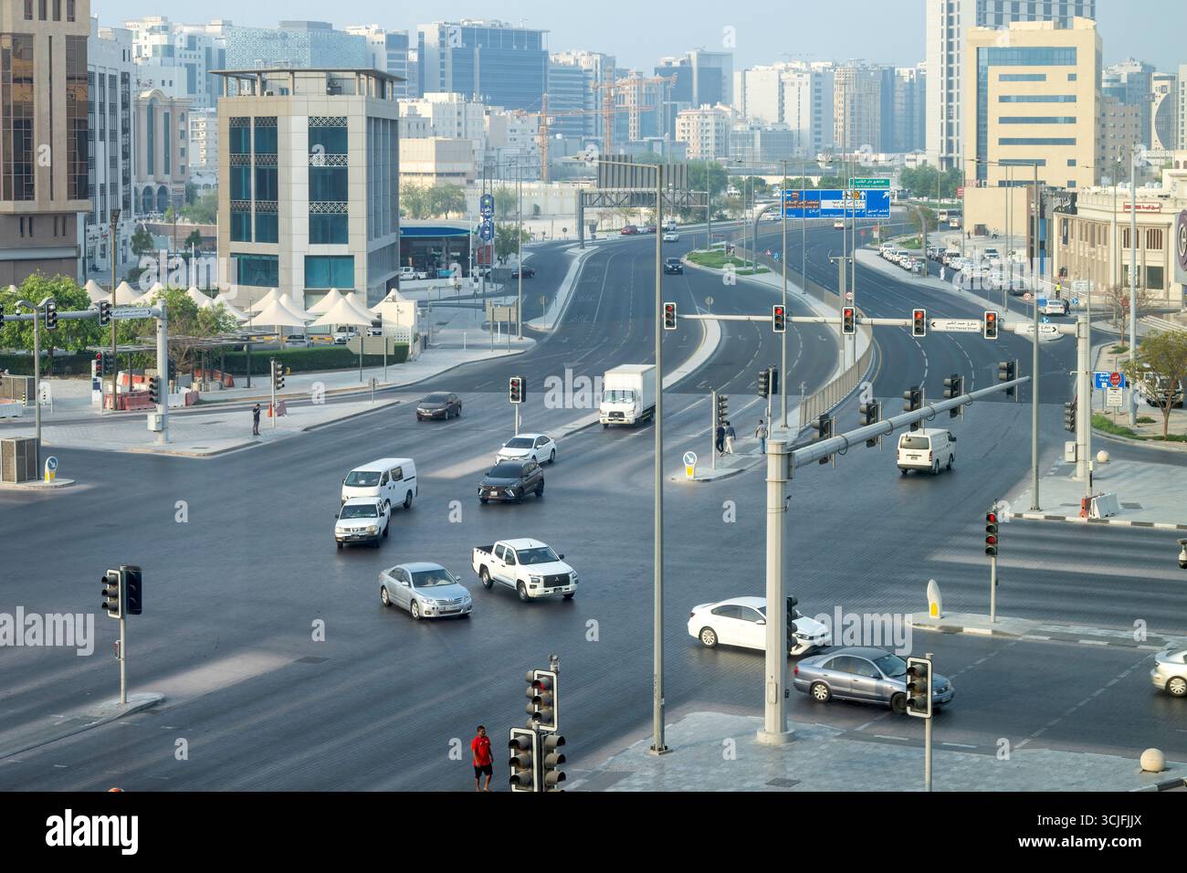 Doha, Qatar - August 30, 2025: Aerial View of Doha Bank Street. Doha ...