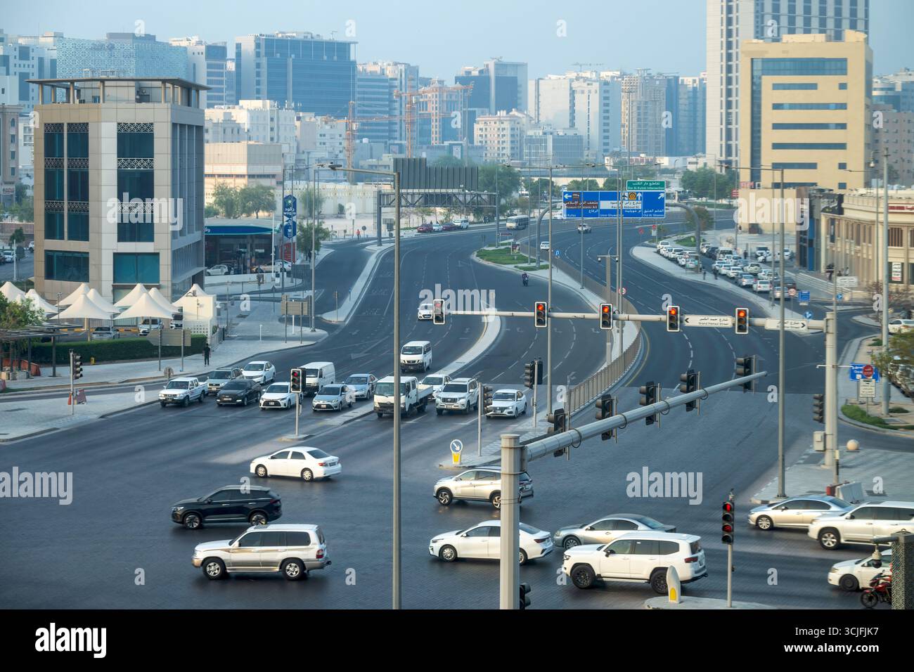 Doha, Qatar - August 30, 2025: Aerial View of Doha Bank Street. Doha ...