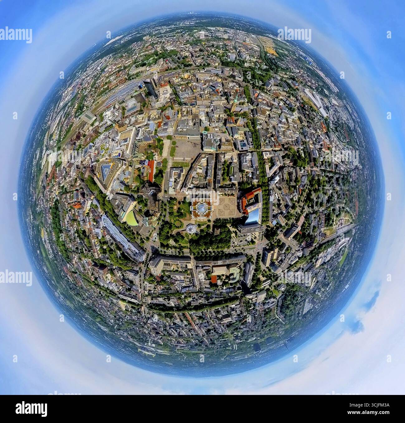 Aerial view, city centre view, central station, Wallring streets and ...