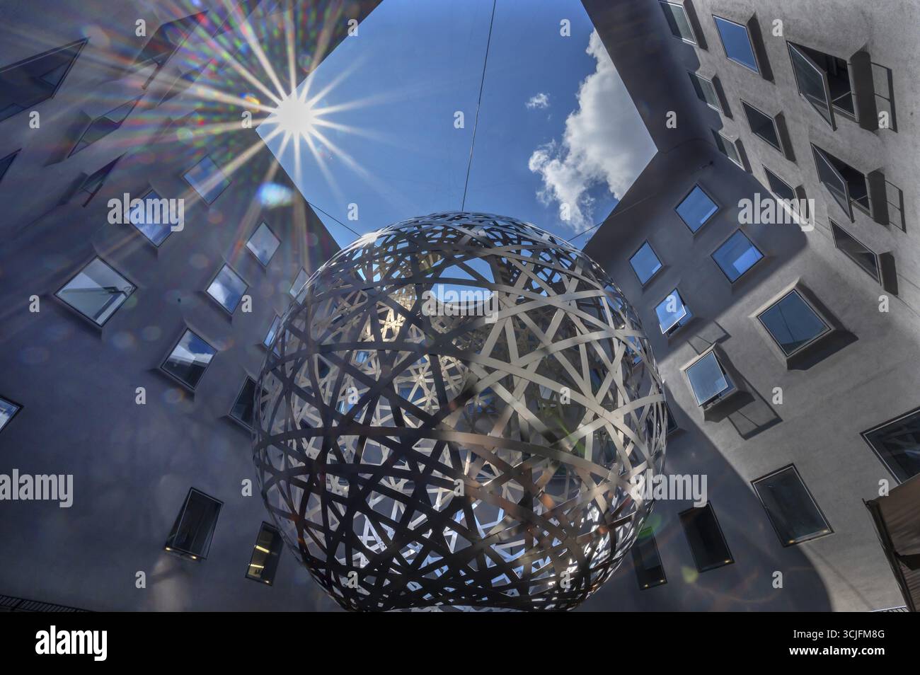 Steel sphere, Sphere, a work of art by Olafur Eliasson, Fuenf Hoefe ...