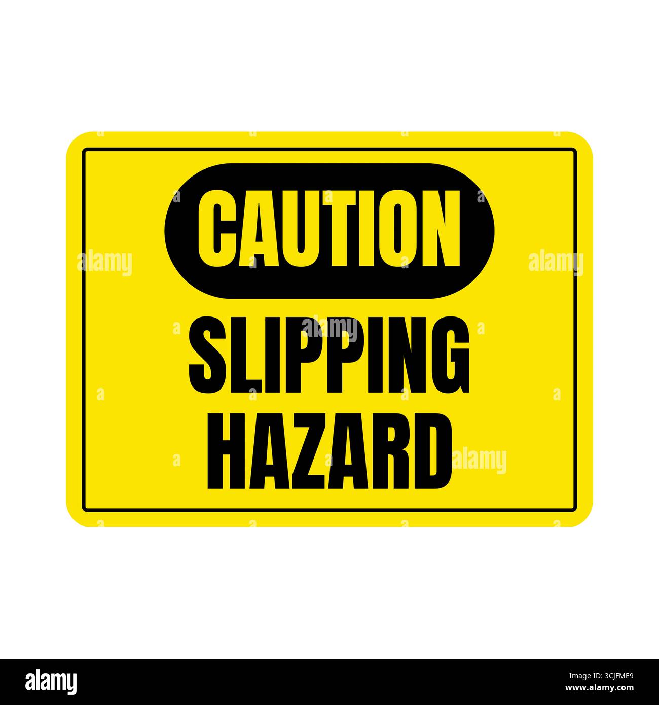 Caution slipping hazard sign Stock Photo - Alamy
