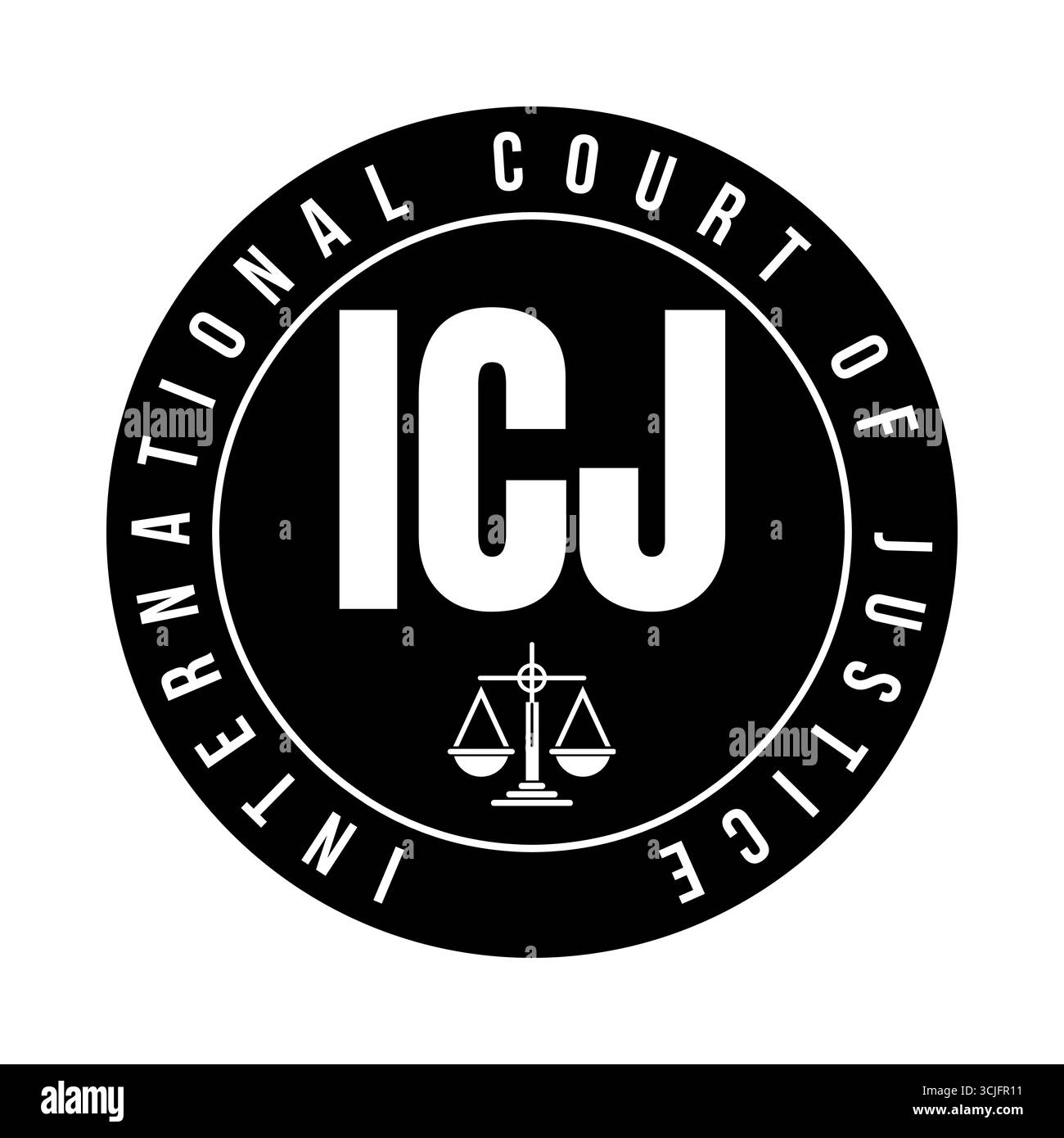 ICJ international court of justice symbol icon Stock Photo - Alamy
