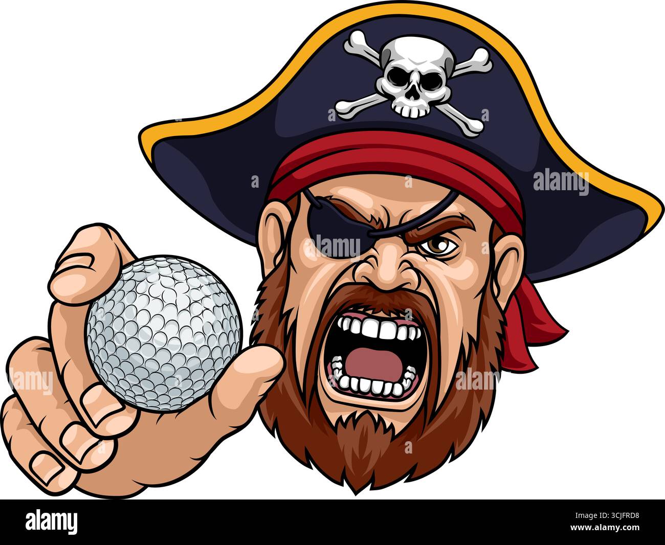 Pirate Golf Ball Sports Team Mascot Illustration Stock Vector Image ...
