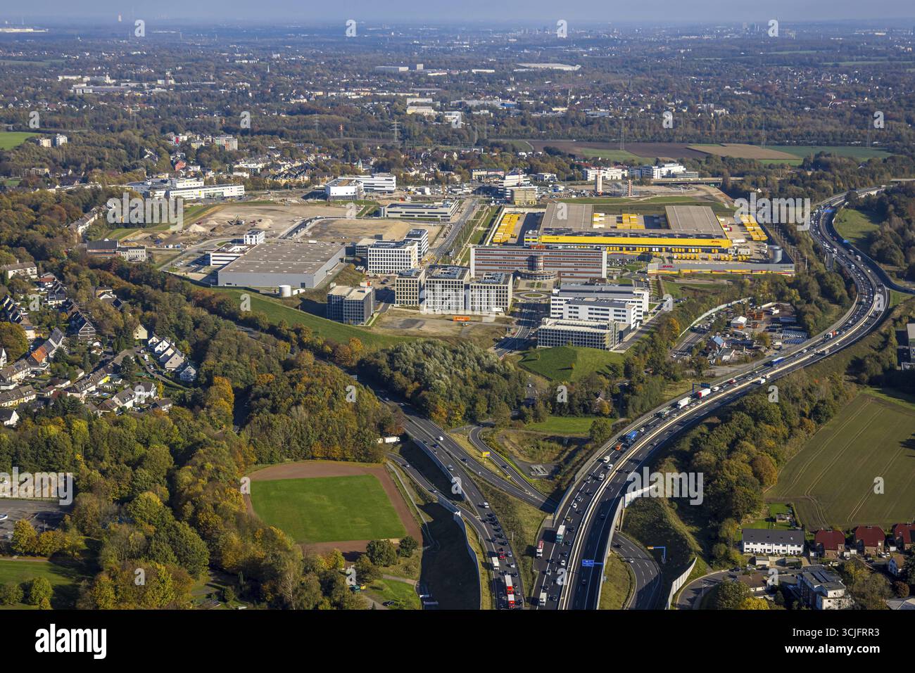 Aerial view, major construction site Mark 51/7, Science Quarter and ...