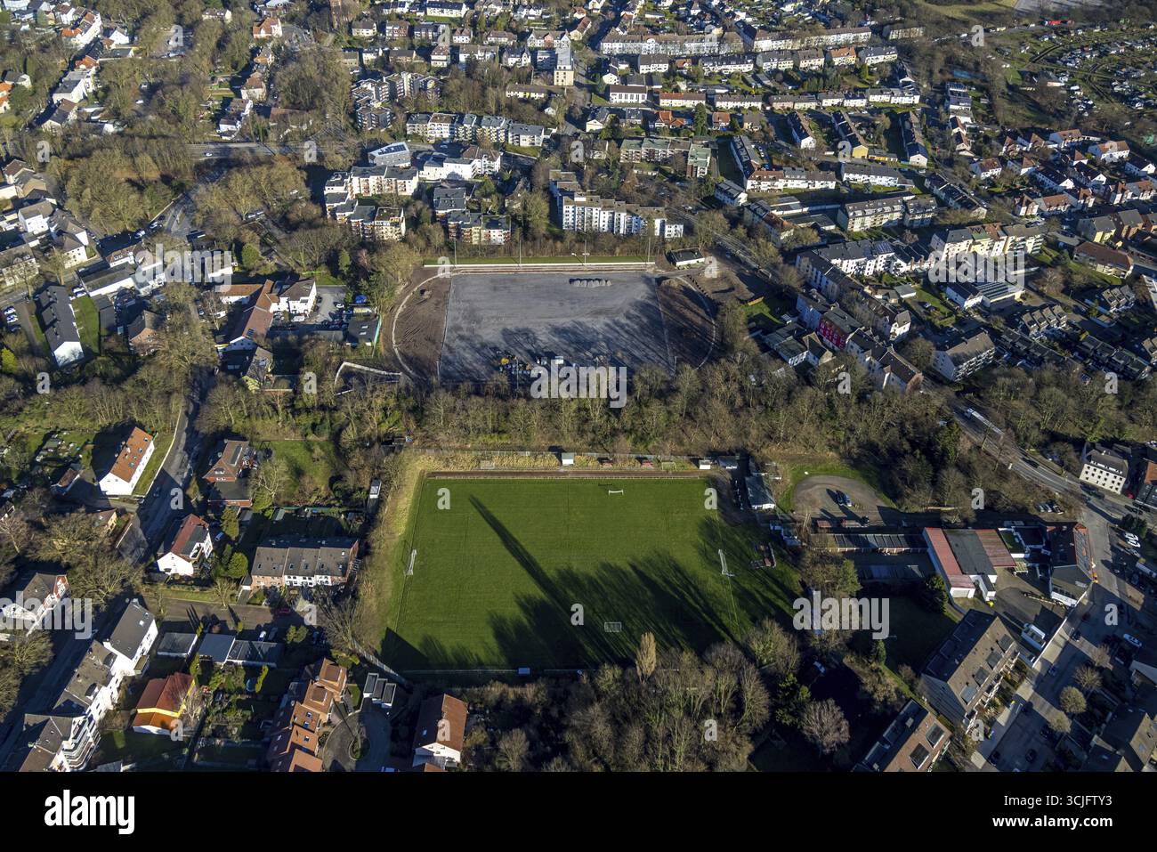 Aerial view, football pitch Heinrich-Gustav-Strasse sports ground WSV ...