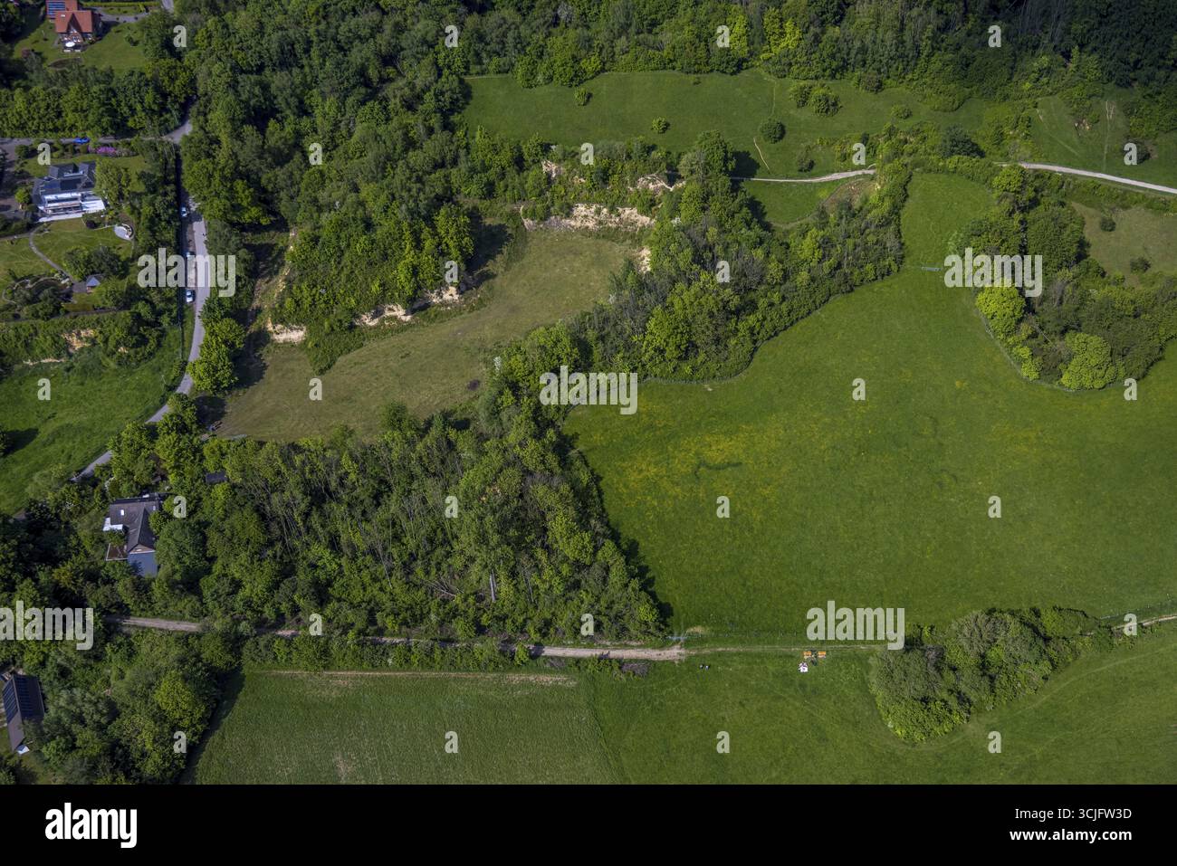Aerial photograph, Doberg natural monument, geological site of tertiary ...