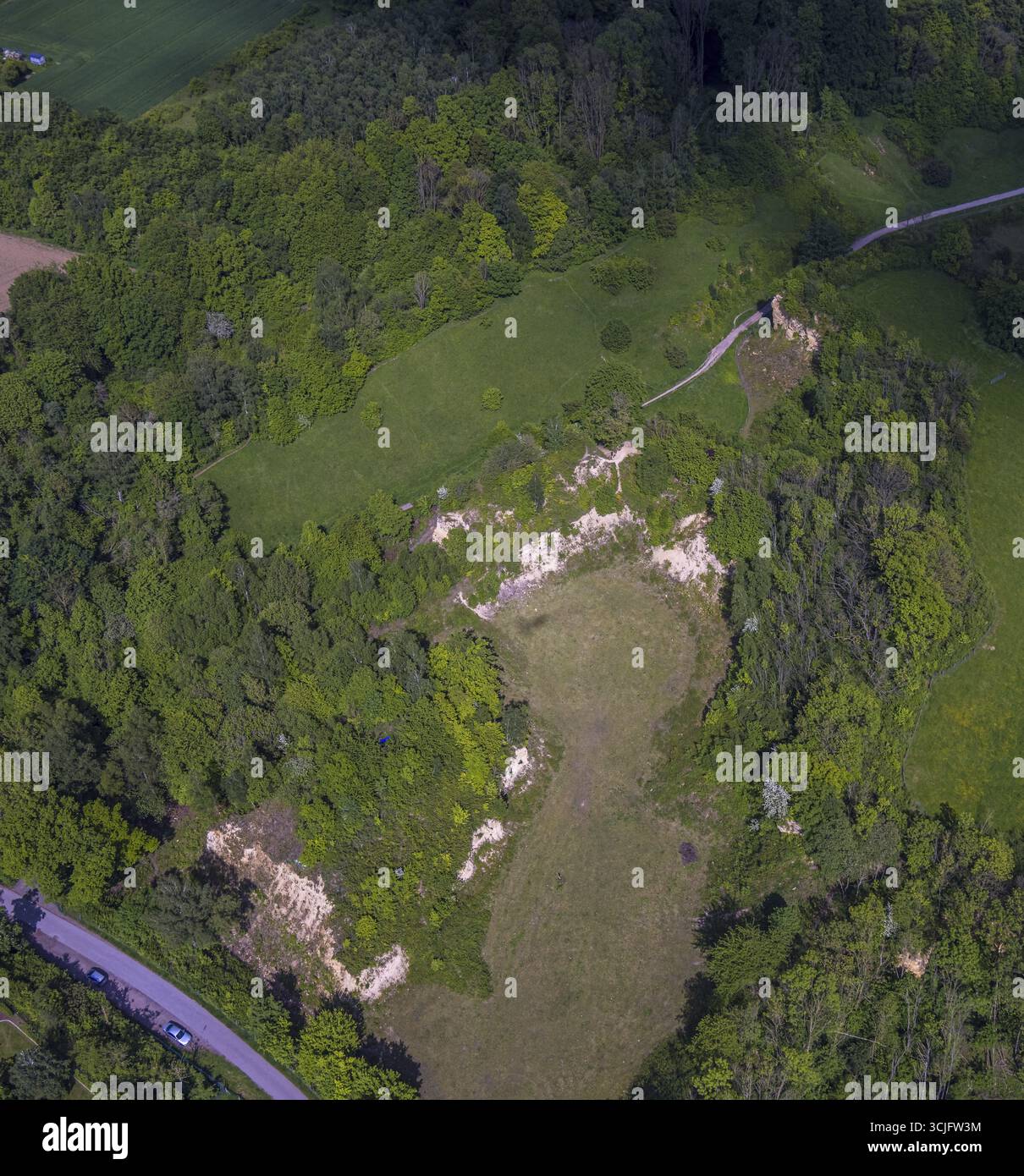 Aerial photograph, Doberg natural monument, geological site of tertiary ...