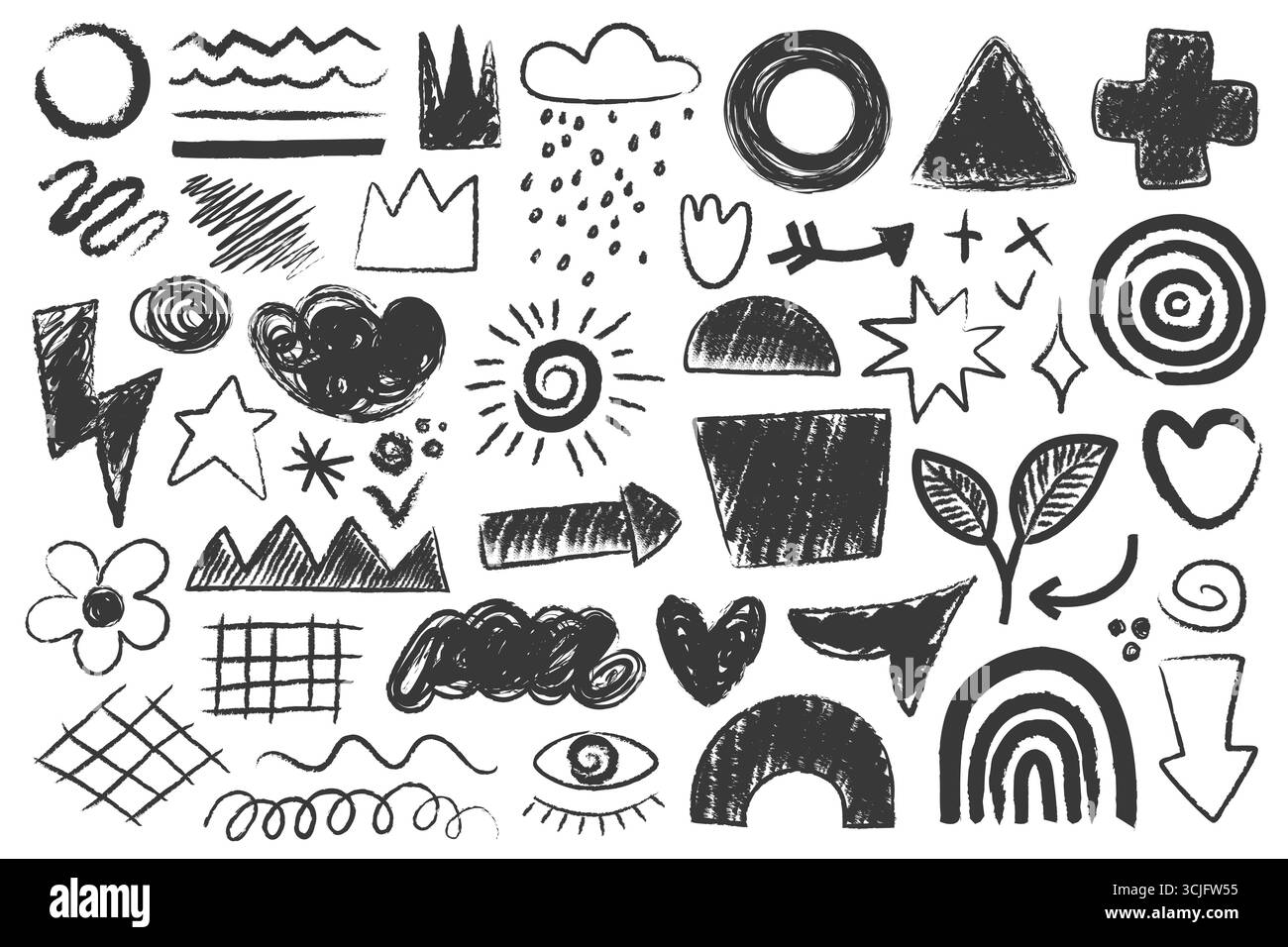 Crayon sticker Black and White Stock Photos & Images - Alamy