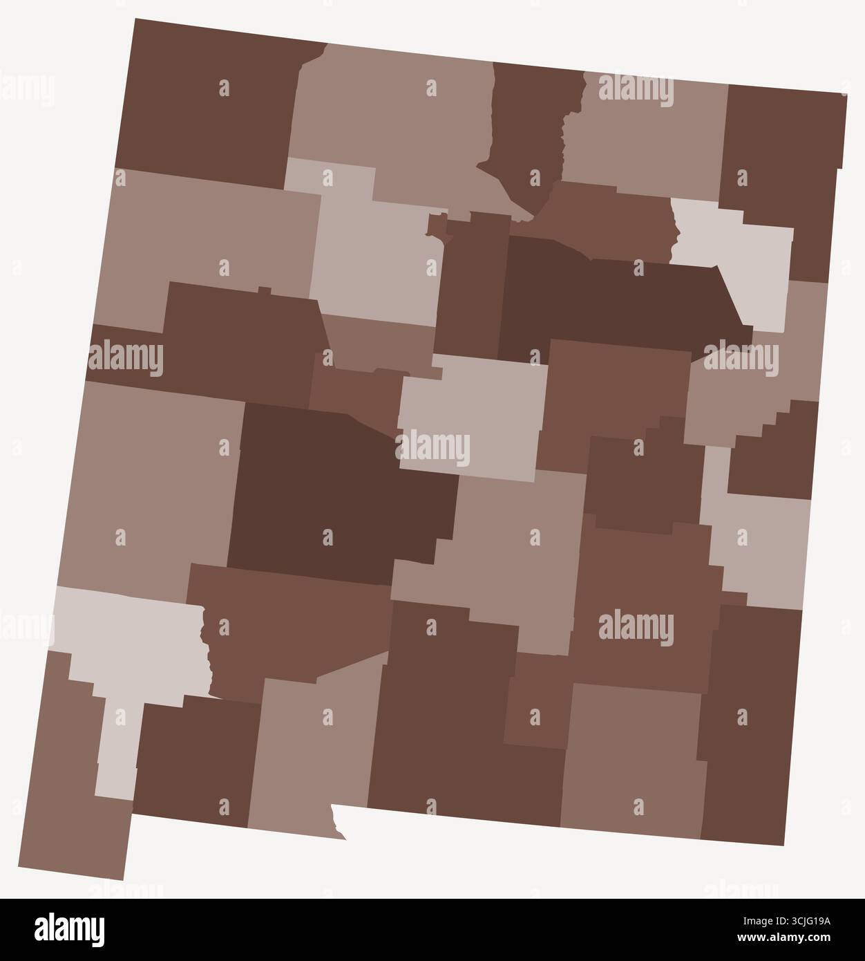 Map of New Mexico with counties. A simple state border map with county ...
