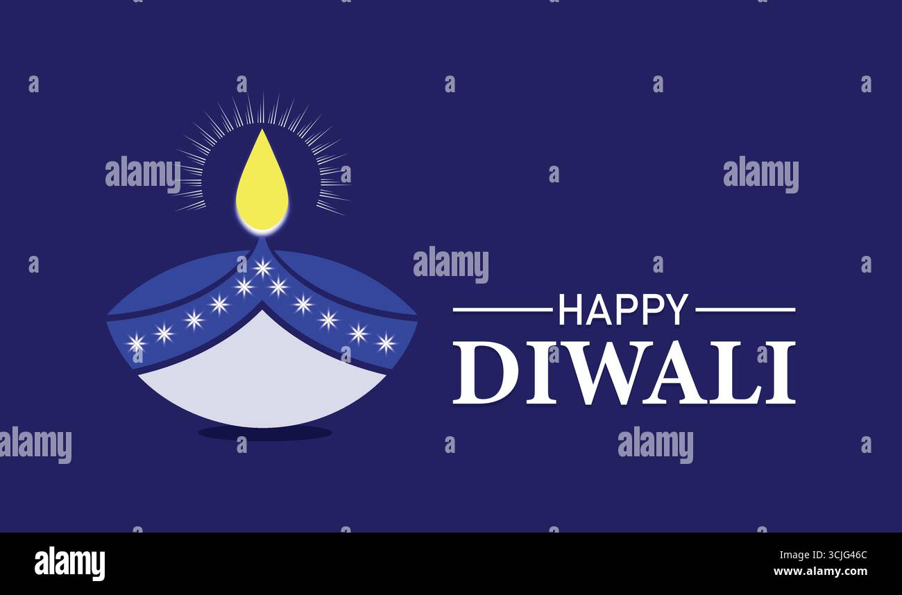 Happy Diwali Festival Elegant Decorative Diya Design. Holiday ...