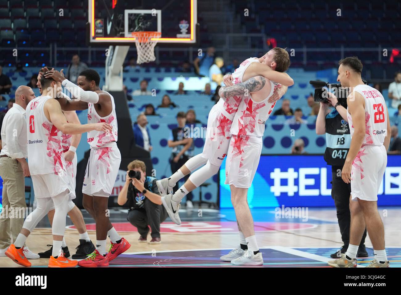 Poland players celebrate their victory at the Eurobasket, European ...