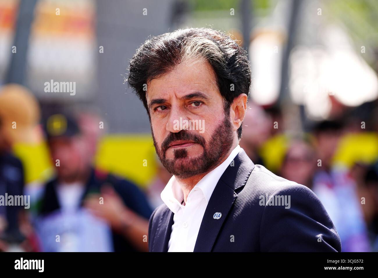 FIA President Mohammed Ben Sulayem on the track ahead of the Italian Grand Prix at Monza Circuit ...