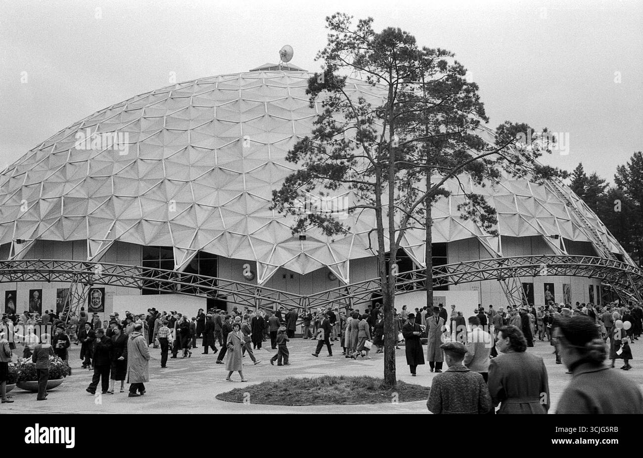 Moscow, USSR, - August 25, 1959: Fuller Geodesic Dome pavilion at ...