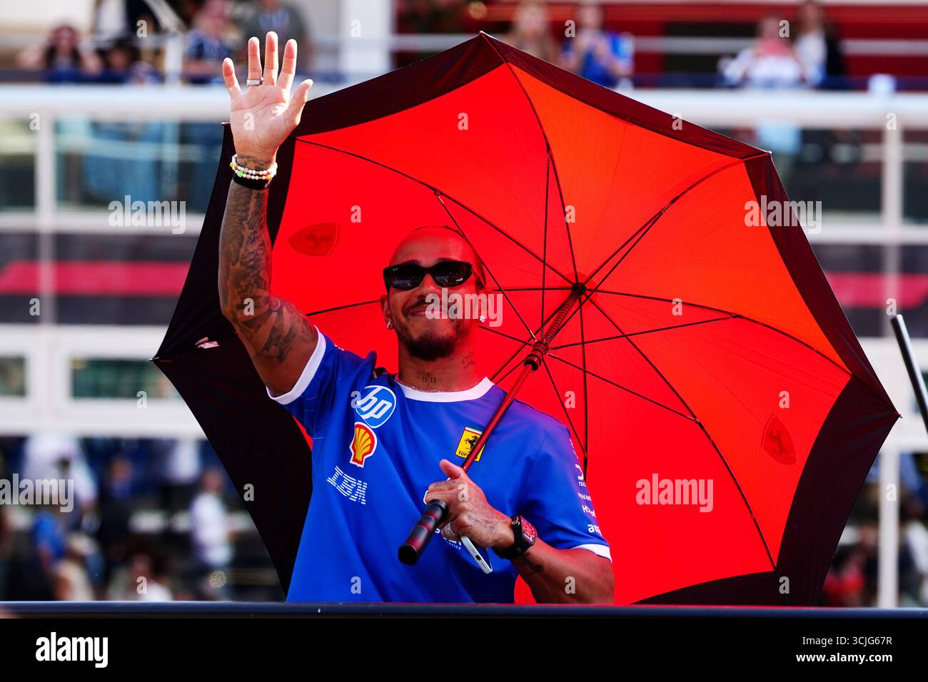 Ferrari's Lewis Hamilton ahead of the Italian Grand Prix at Monza ...