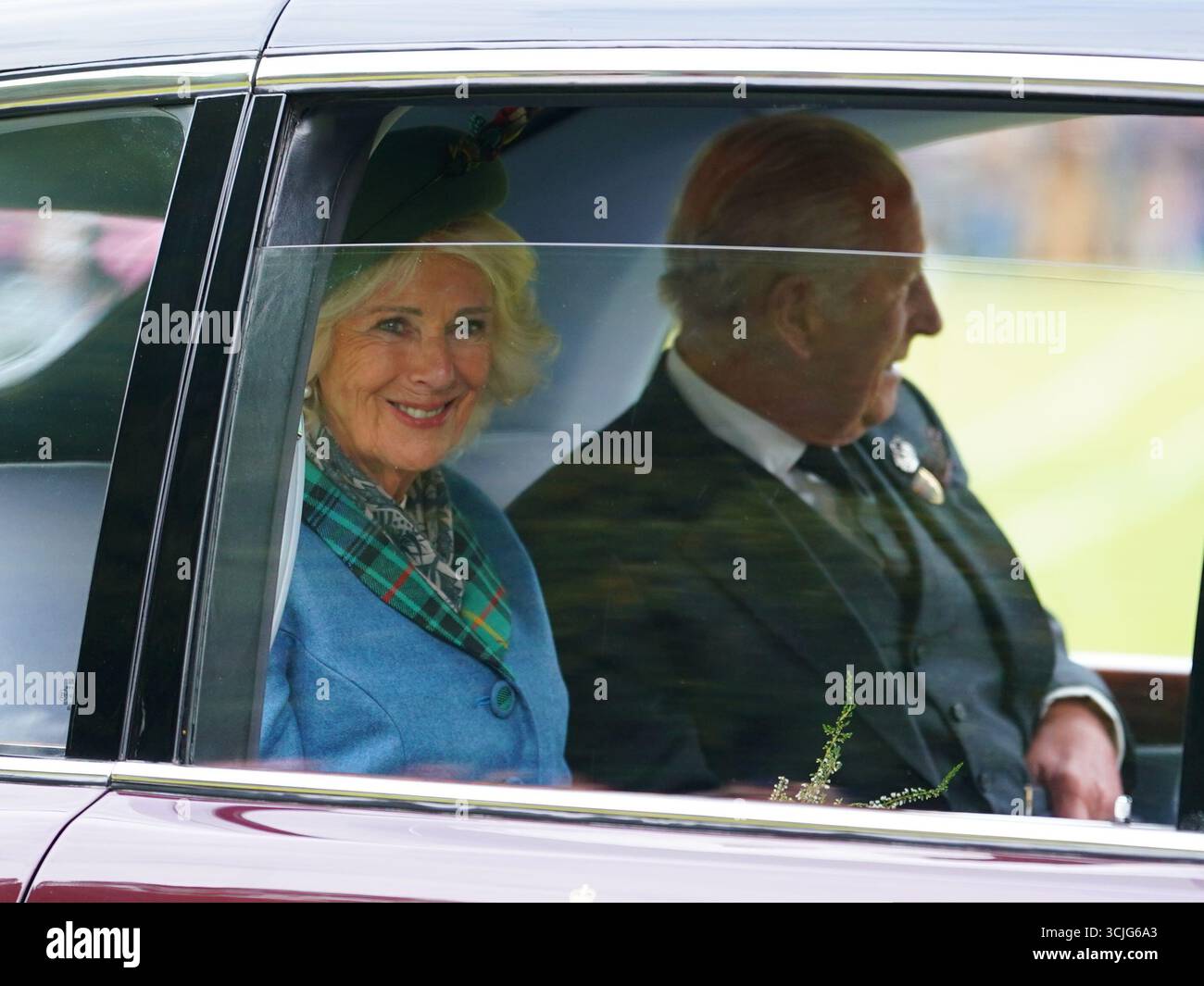Braemar, Scotland, UK. 6th. Sept, 2025. King Charles and Queen Camilla ...