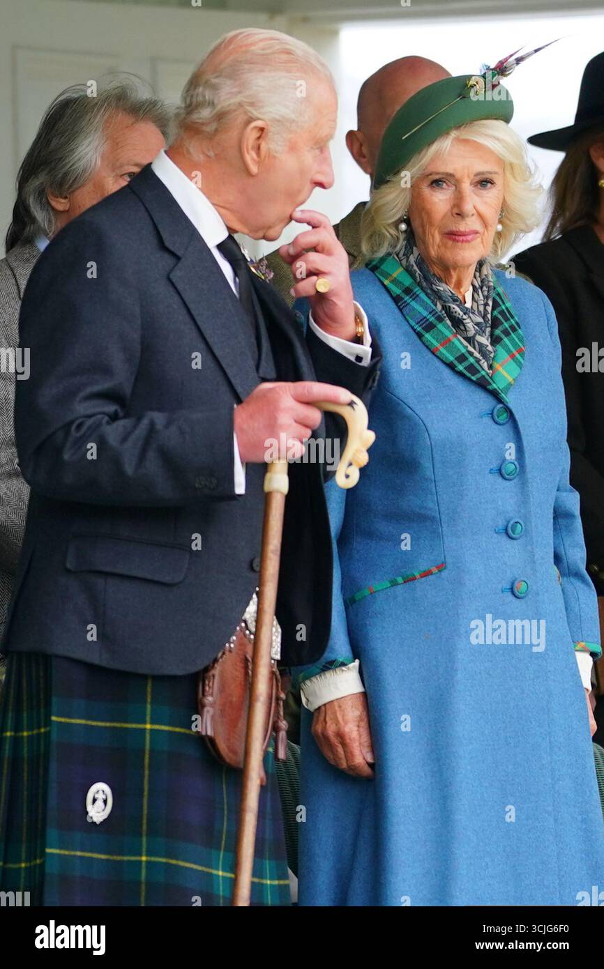 Braemar, Scotland, 6th. Sept, 2025. King Charles III and Queen Camilla ...