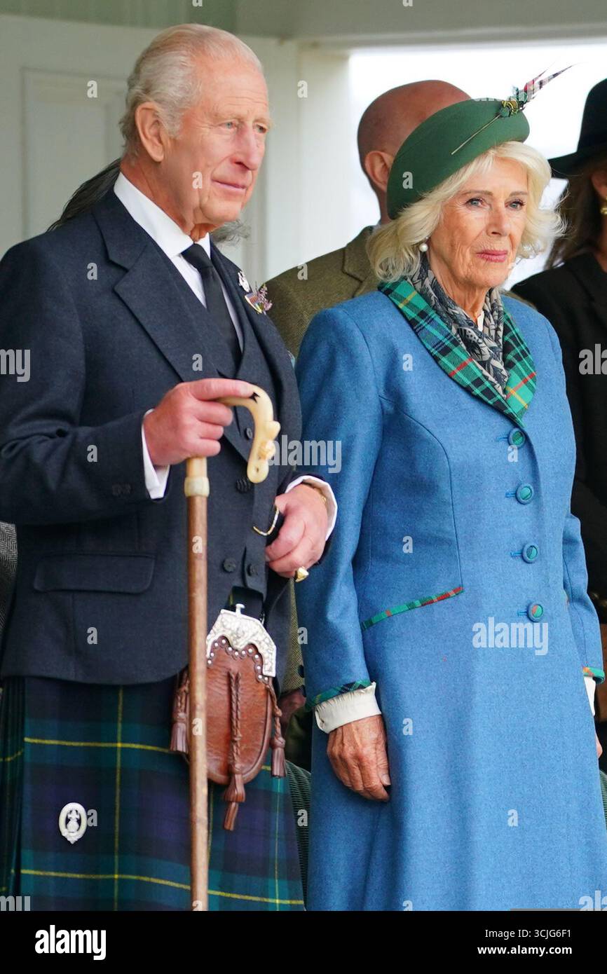 Braemar, Scotland, 6th. Sept, 2025. King Charles III and Queen Camilla ...