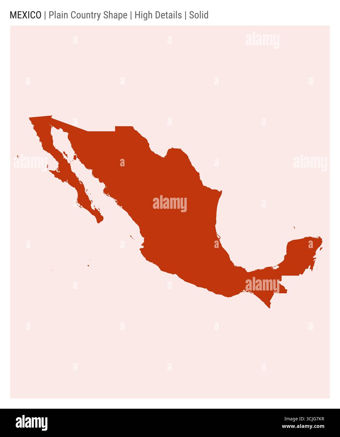 Mexico plain country map. High details. Solid style. Shape of Mexico ...