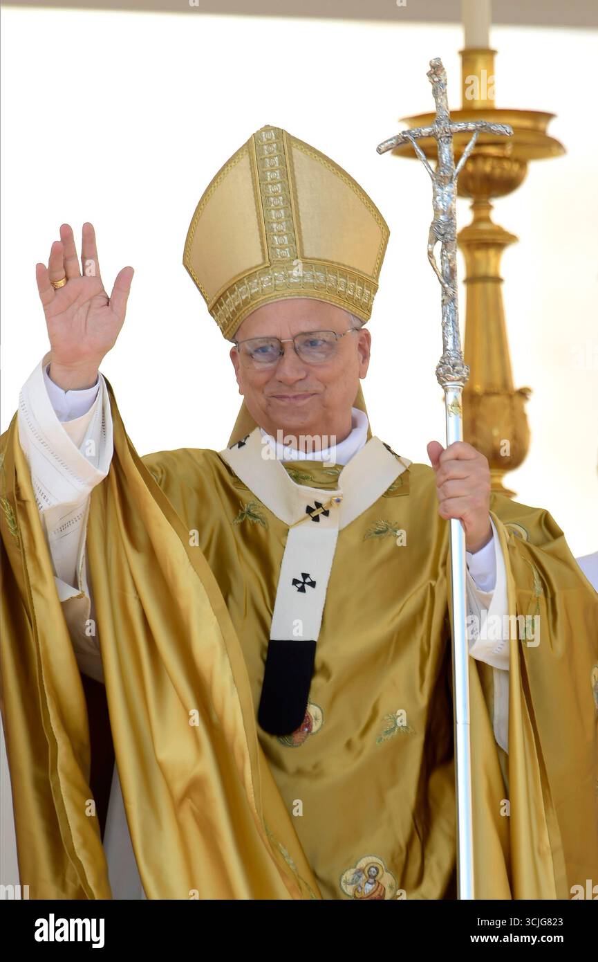 Pope Leo XIV during the canonization of Carlo Acutis, in St. Peter's ...