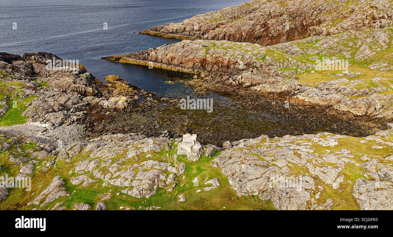 Hermit's Castle Achmelvich Sutherland Scotland a small concrete bothy ...