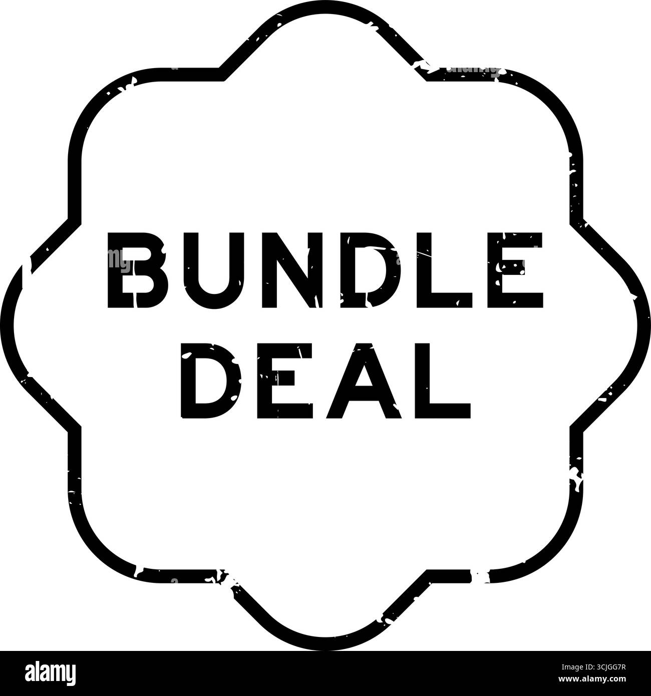 Grunge black bundle deal word square rubber seal stamp on white ...