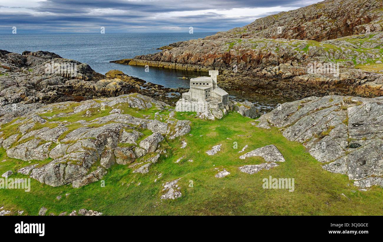 Hermit's Castle Achmelvich Sutherland Scotland the small concrete bothy ...