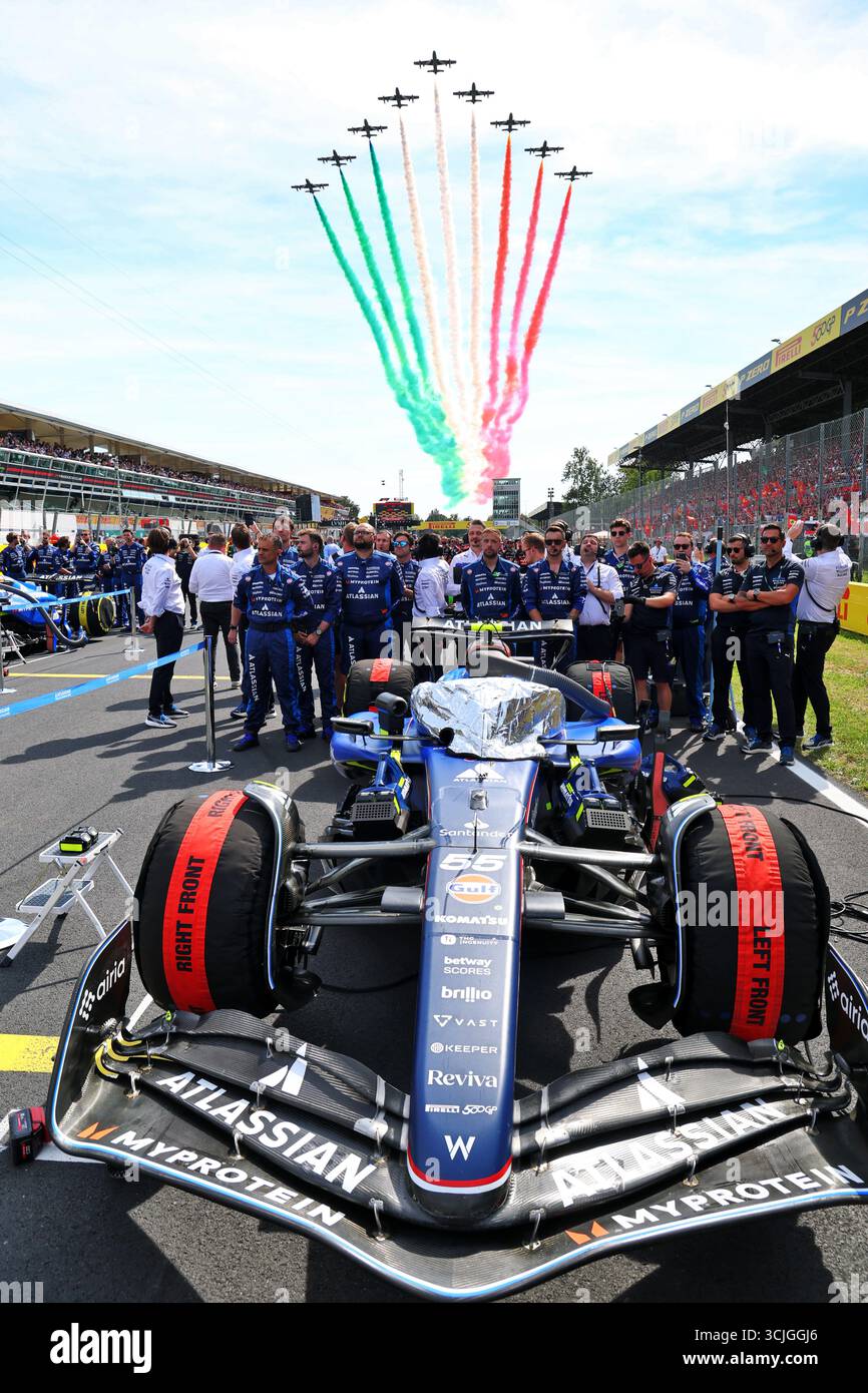 Atlassian Williams Racing on the grid as the Italian Air Force pass ...