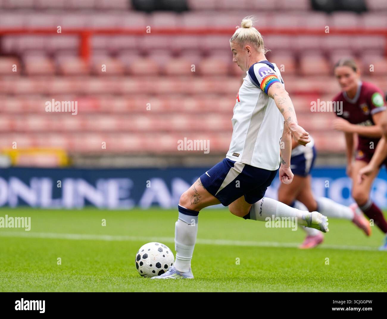 Tottenham Hotspur's Bethany England scores their side's first goal of ...
