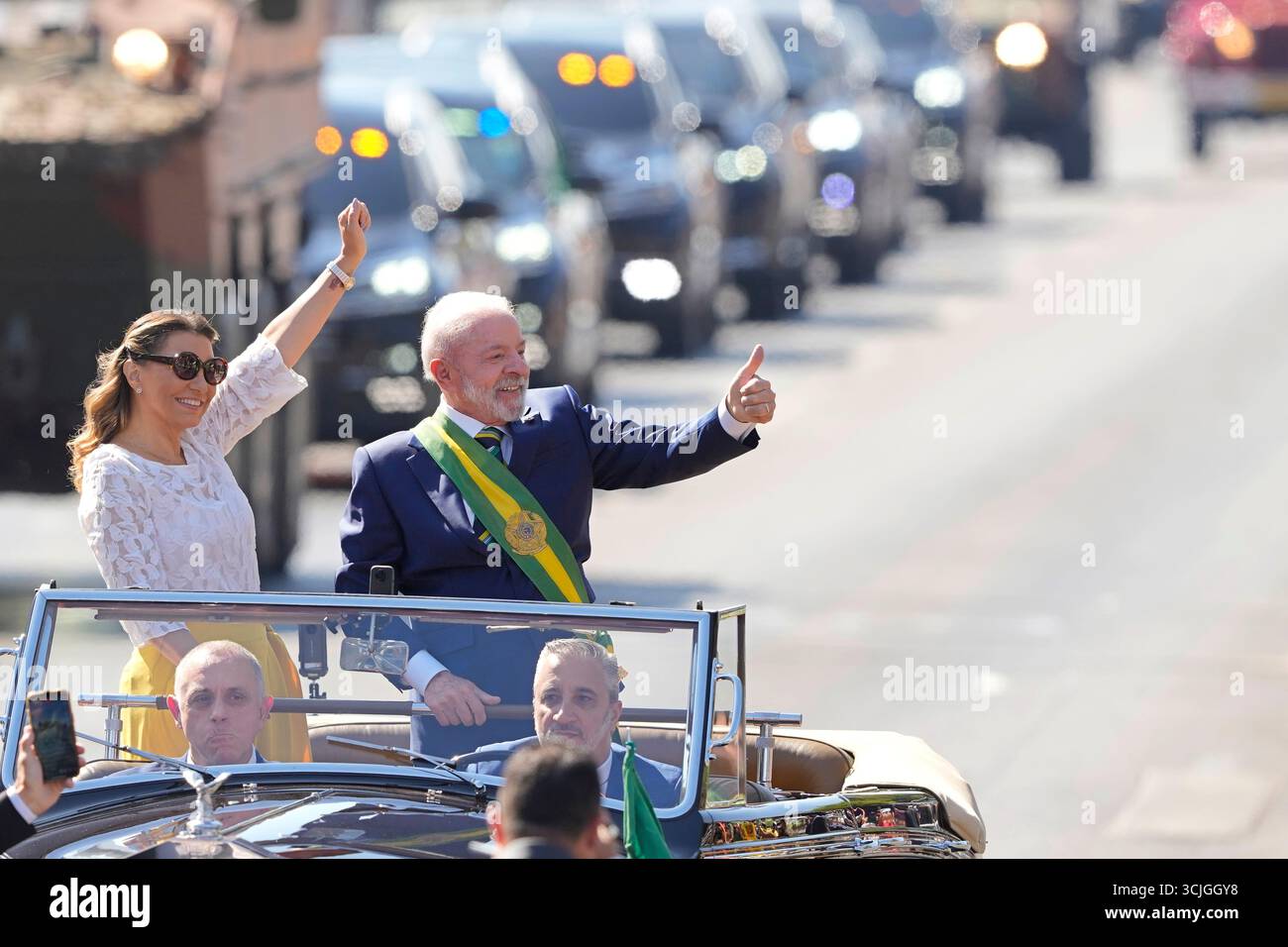Brazil's President Luiz Inacio Lula da Silva and his wife Rosangela da ...