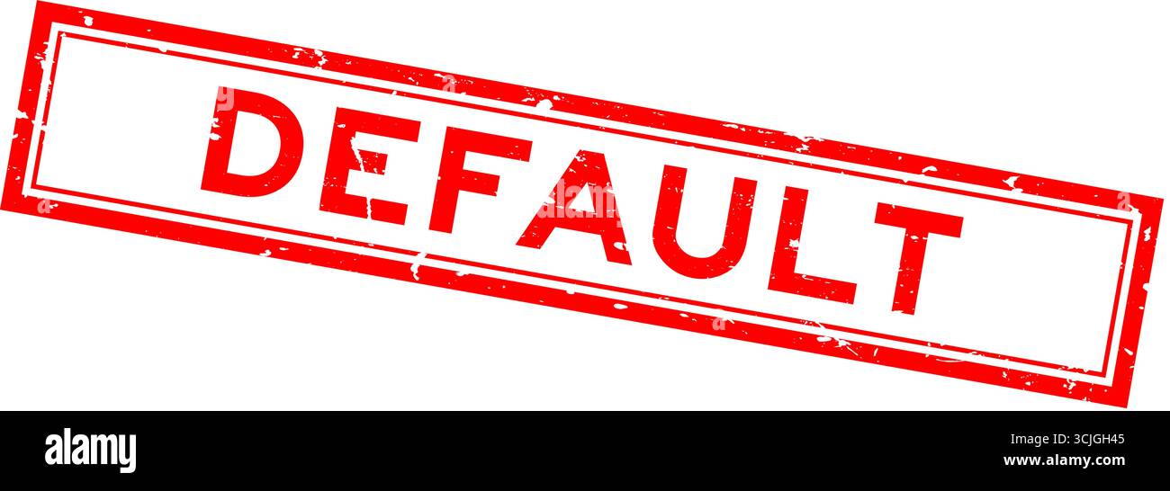 Grunge red default word rsquare ubber seal stamp on white background ...