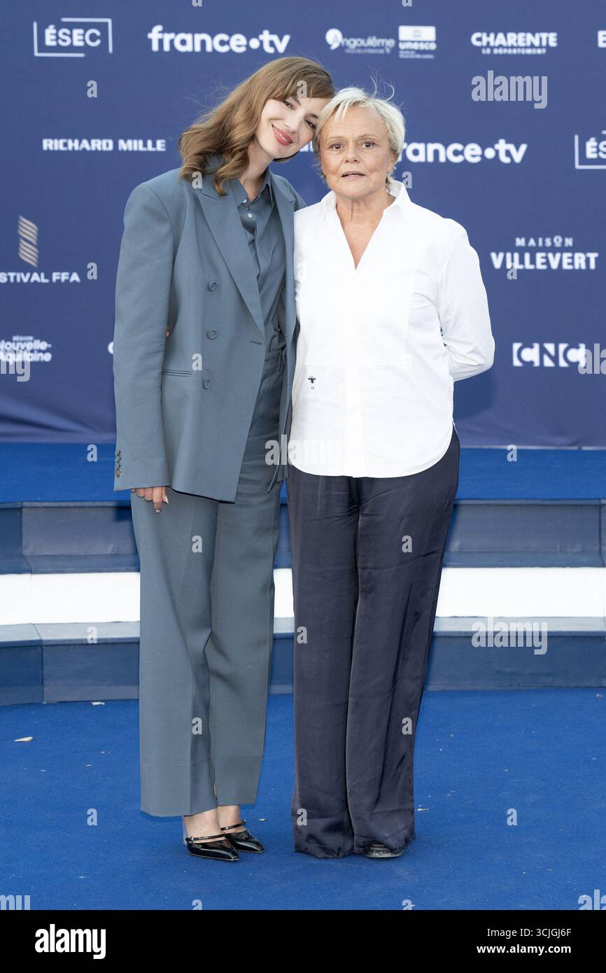 Muriel Robin and Louise Bourgoin attend the La pire mère au monde ...